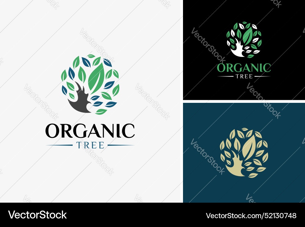 Abstract tree logo nature organic icon Royalty Free Vector