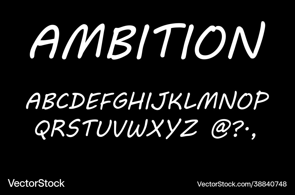 Alphabet brush font mv boli image Royalty Free Vector Image