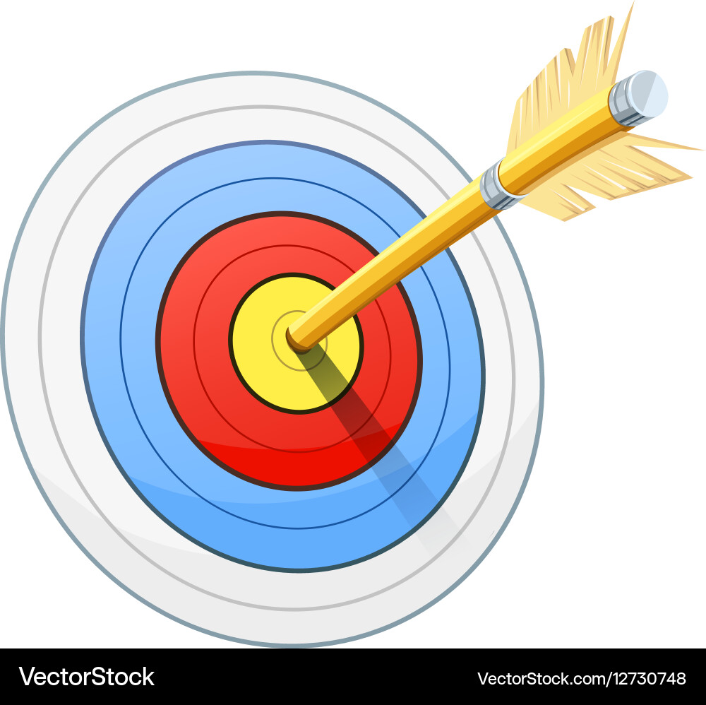 Arrow and target for bow Royalty Free Vector Image