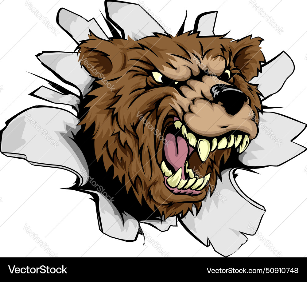 Bear breakthrough Royalty Free Vector Image - VectorStock