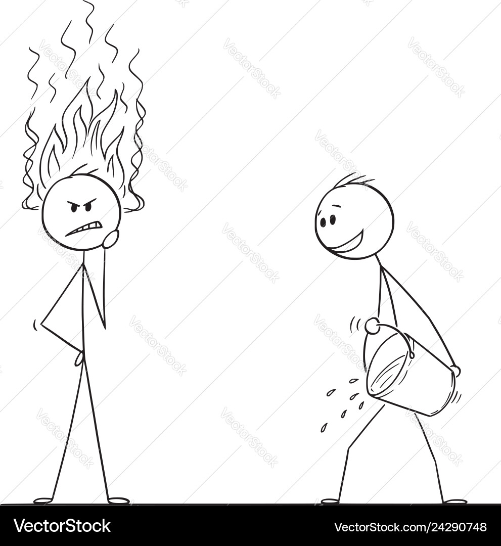 Cartoon man or businessman thinking hard Vector Image