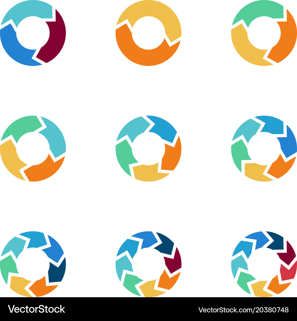 Circle arrows elements for process Royalty Free Vector Image