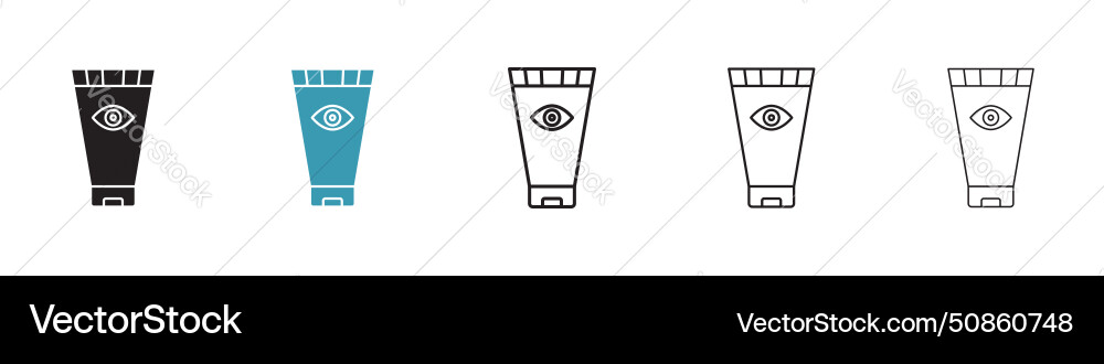 Eye cream icon set anti wrinkle or ageing Vector Image
