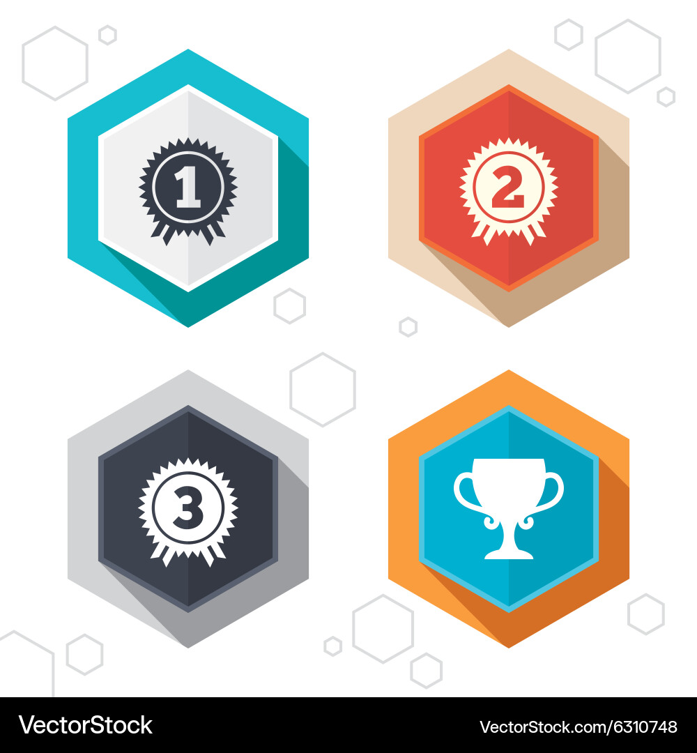 Erster zweiter und dritter Platz Icons Auszeichnung Medaille