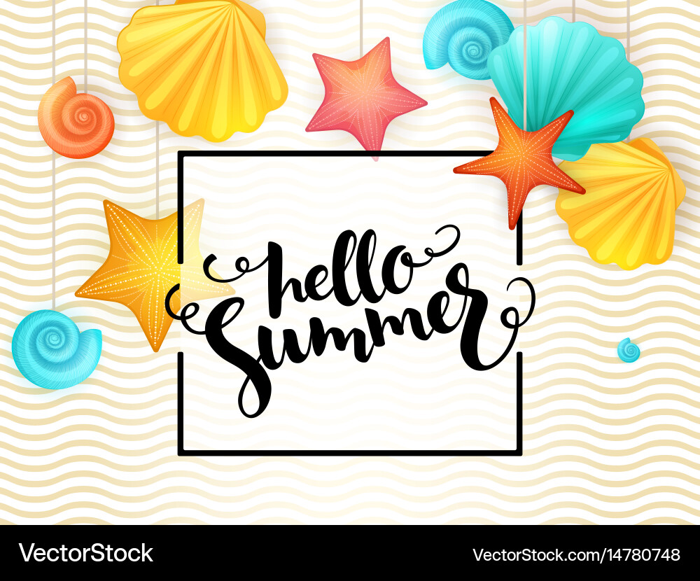 Hand lettering summer phrase - hello Royalty Free Vector