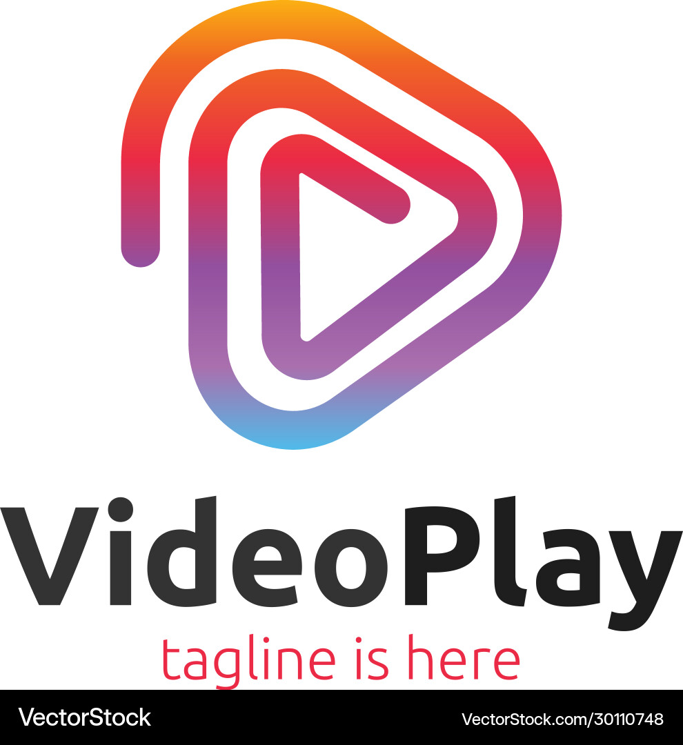 Modern video play logo Royalty Free Vector Image
