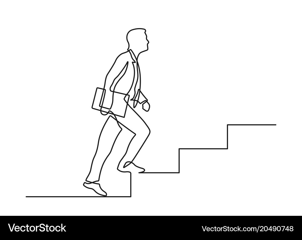 One line stairs Royalty Free Vector Image - VectorStock