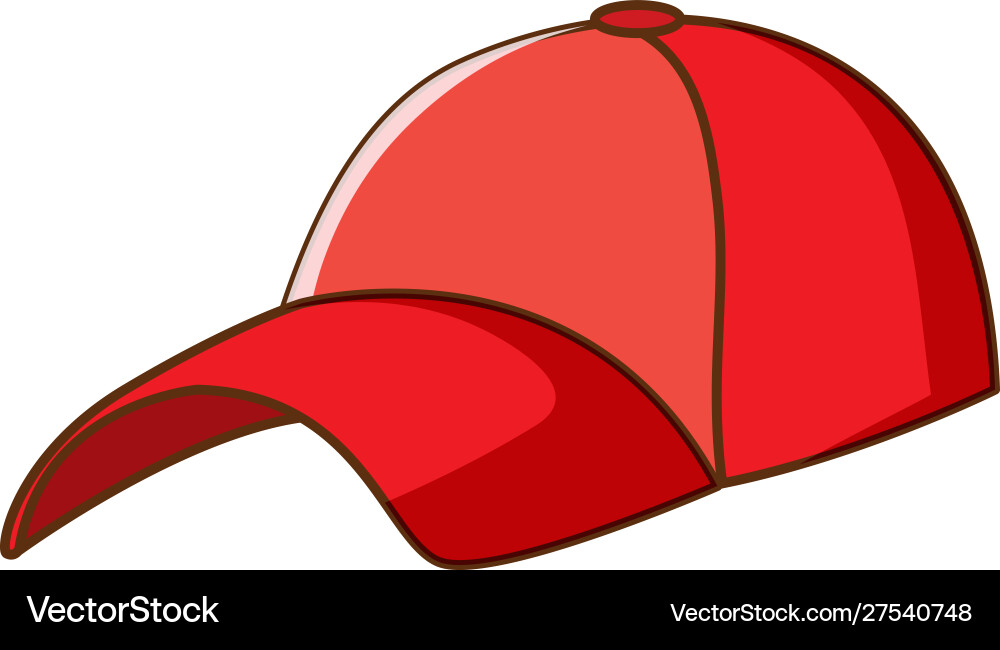 Red cap on white background Royalty Free Vector Image