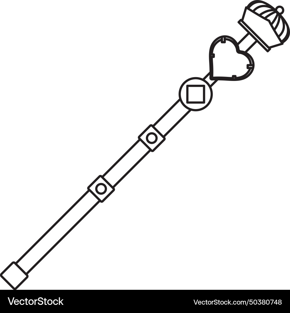 Royal staff outline icon Royalty Free Vector Image