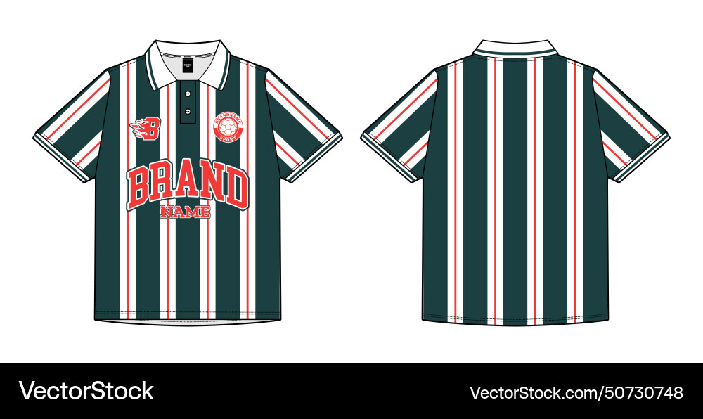 Vintage jersey collar shirt retro style Royalty Free Vector