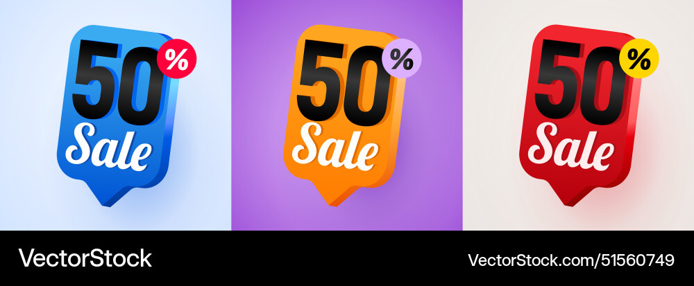 50 percent off discount creative composition mega Vector Image