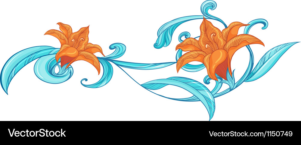 A blue and orange border Royalty Free Vector Image