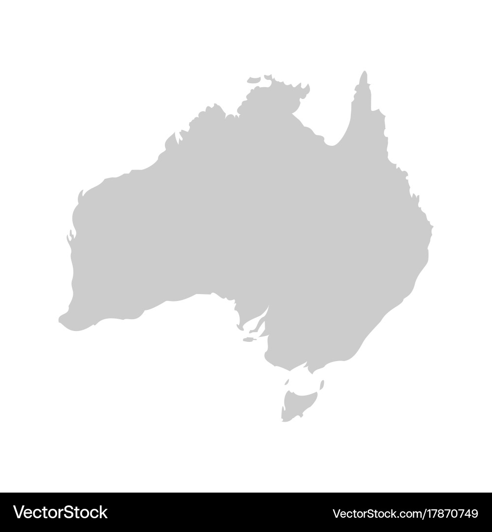 Australia continent gray template Royalty Free Vector Image