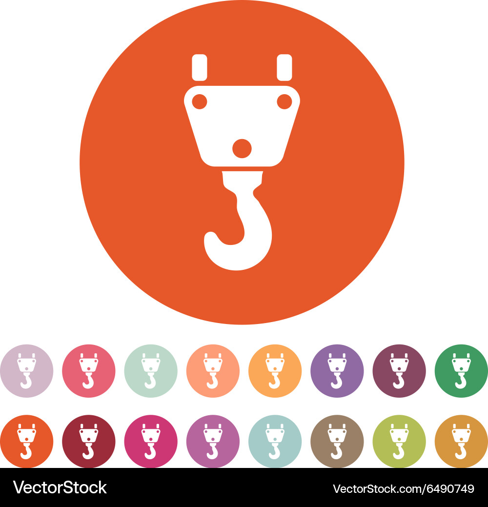 Crane hook icon building and lifting symbol Vector Image