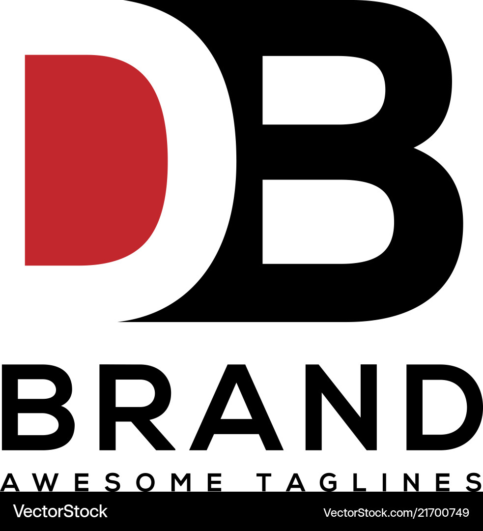 Creative letter db logo design black and white Vector Image