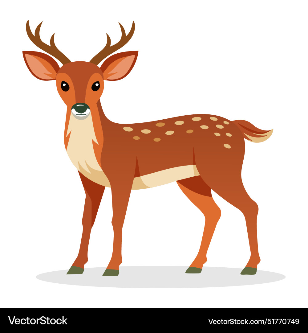 Deer animal isolated flat Royalty Free Vector Image
