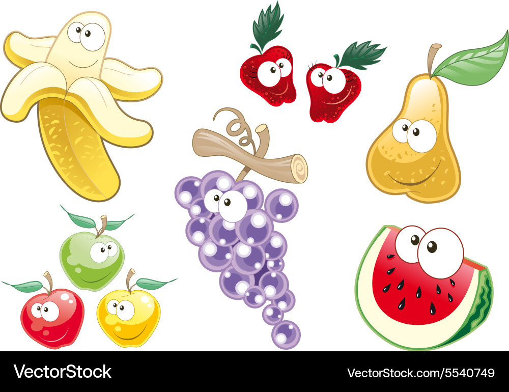 Fruit characters Royalty Free Vector Image - VectorStock