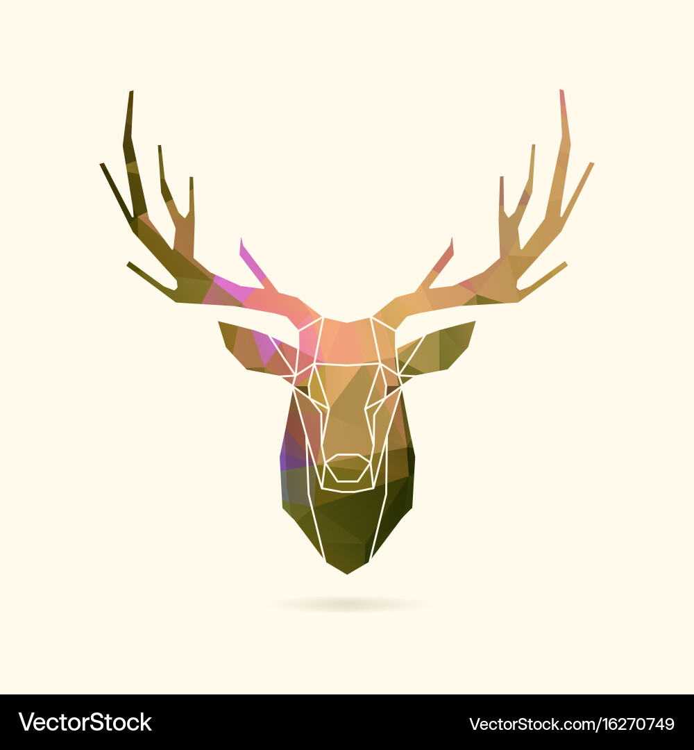 Geometric Deer Head Polygon Royalty Free Vector Image