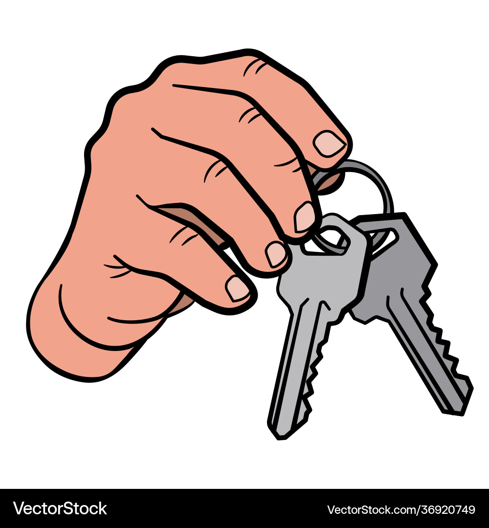 Hand holding keys Royalty Free Vector Image - VectorStock