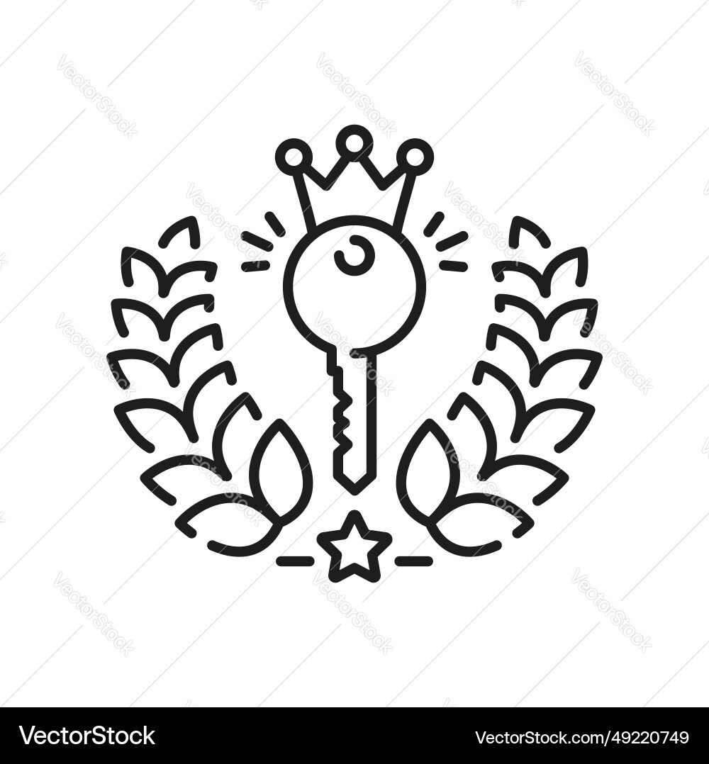 Keyword key with crown and laurel wreath seo Vector Image