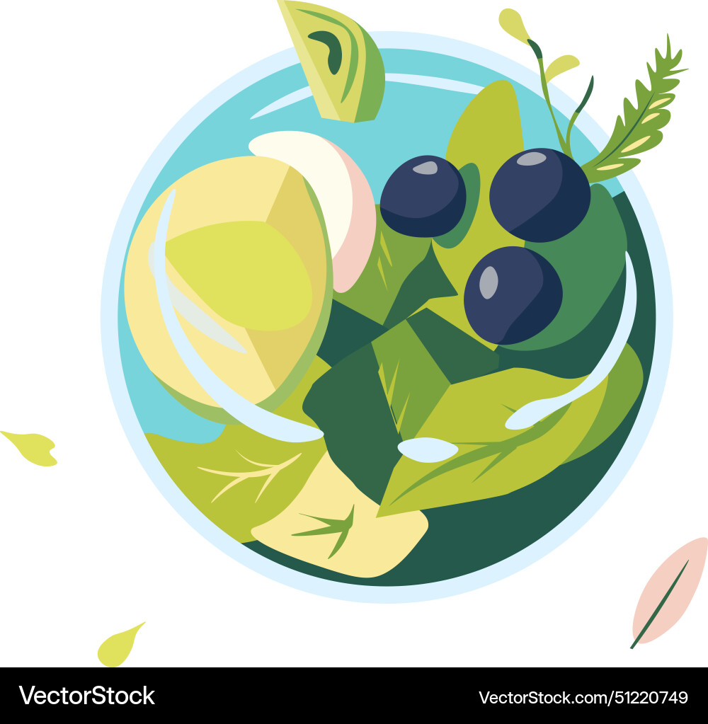 Mixed vegetable salad bowl Royalty Free Vector Image