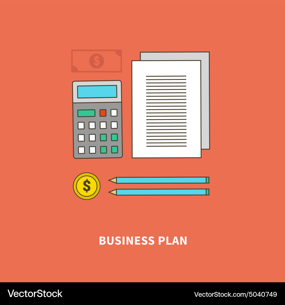 Plan as essential part of business flow Royalty Free Vector