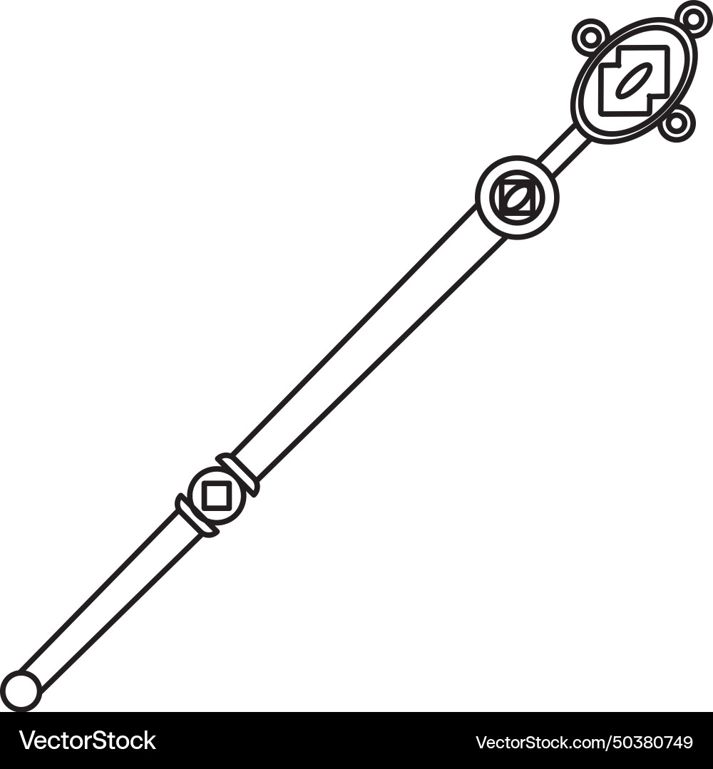 Royal staff outline icon Royalty Free Vector Image