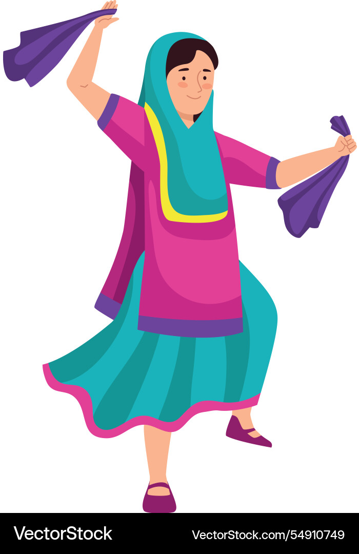 Sikh dancer woman Royalty Free Vector Image - VectorStock