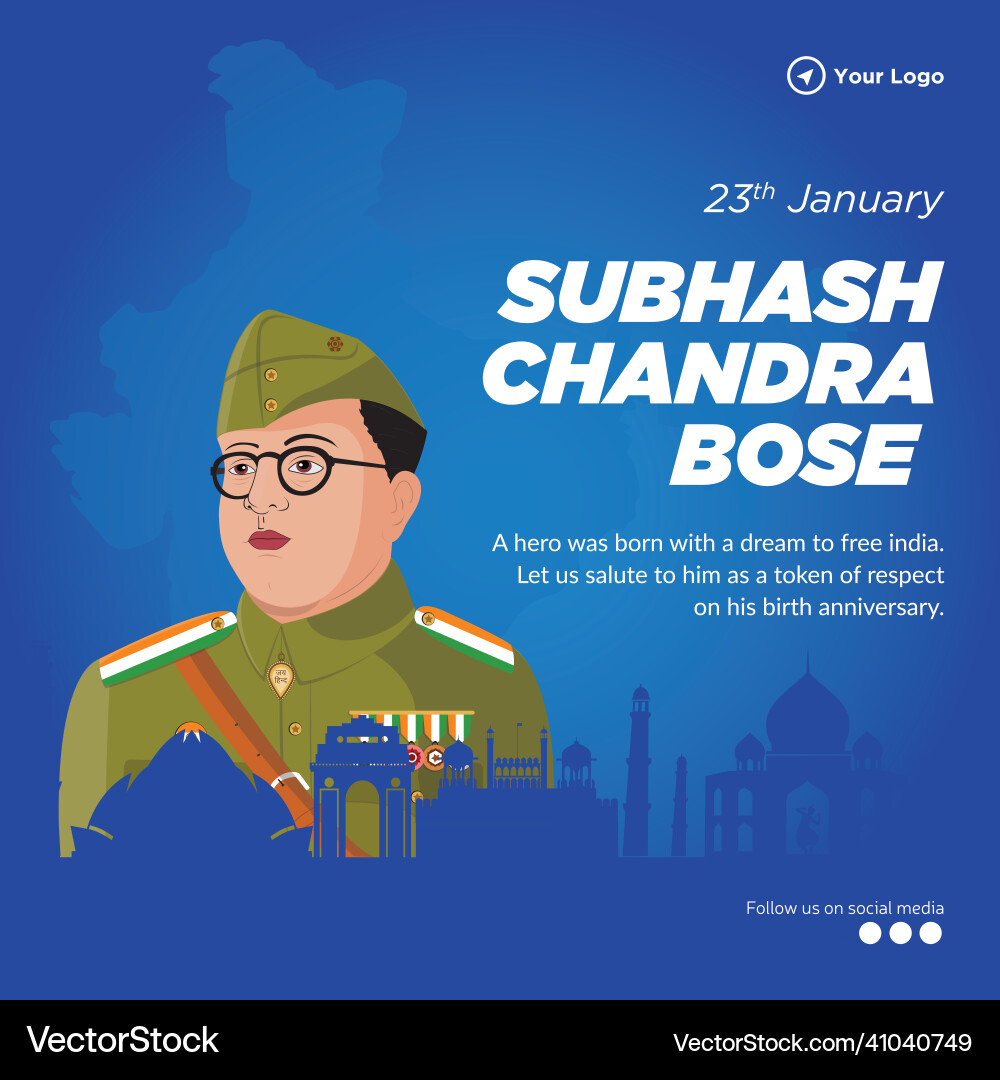 Subhash chandra bose jayanti banner design Vektorbild