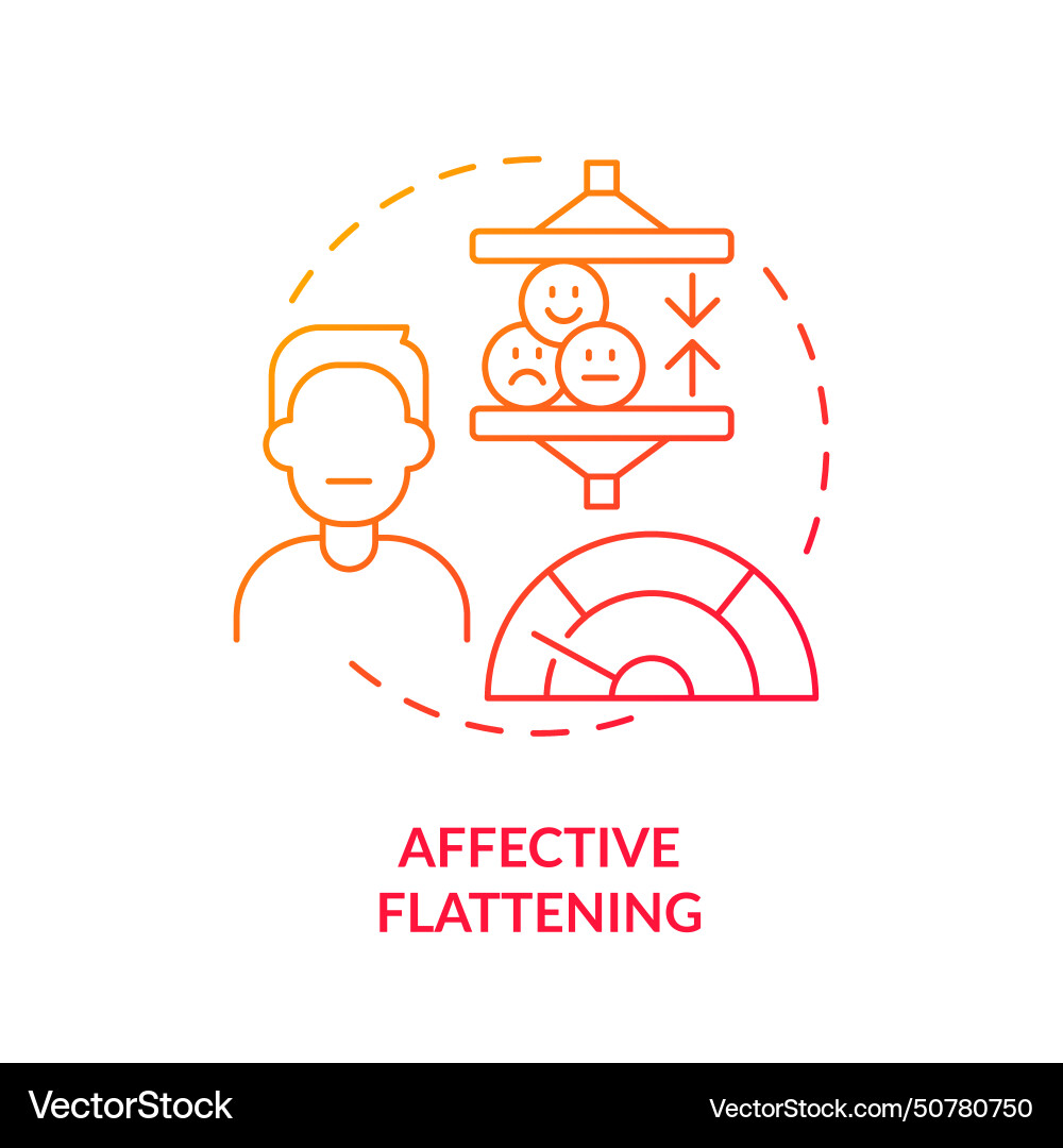 Affective flattening red gradient concept icon Vector Image