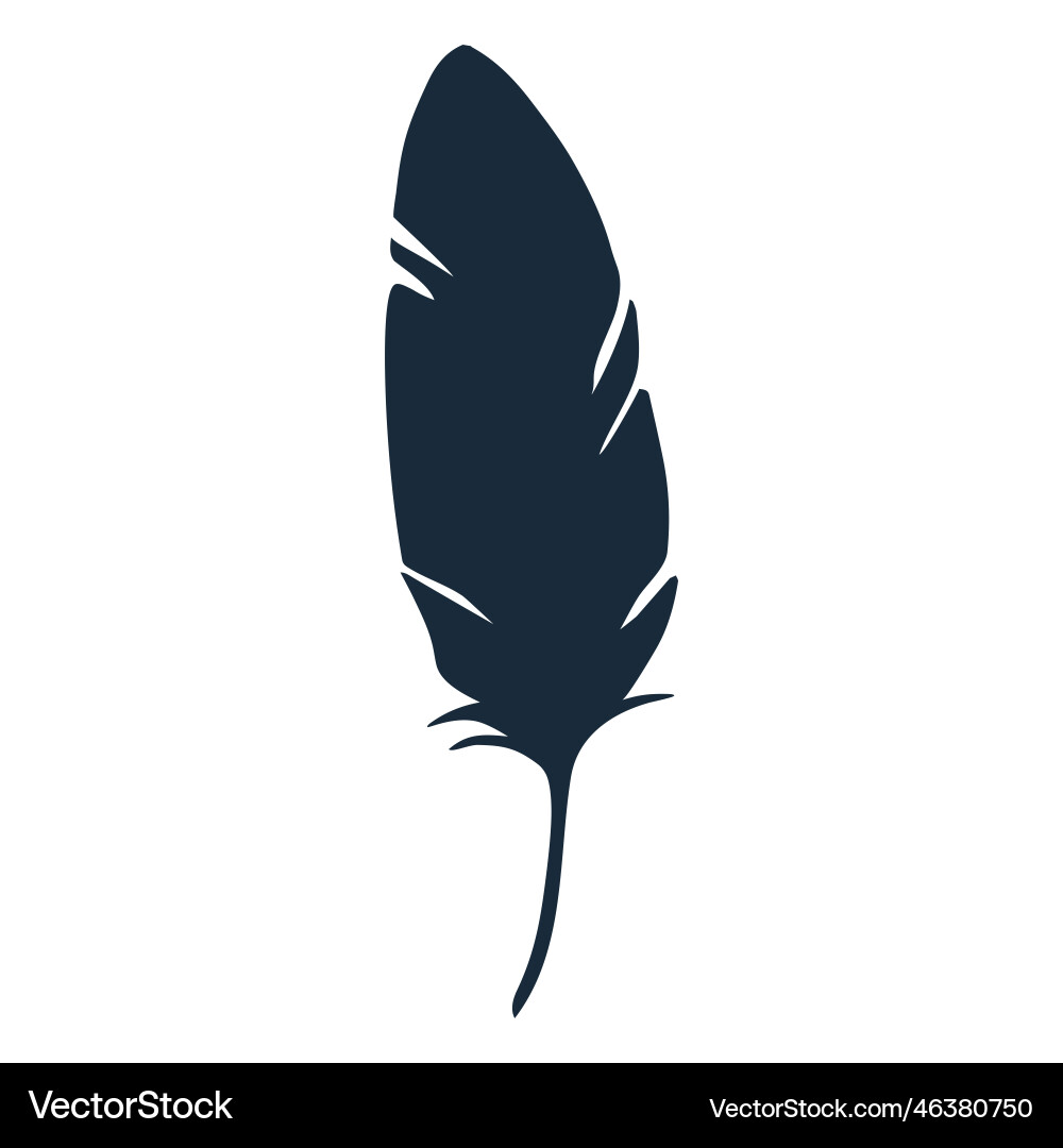 Vogel unten Feder Silhouette Lizenzfreies Vektorbild