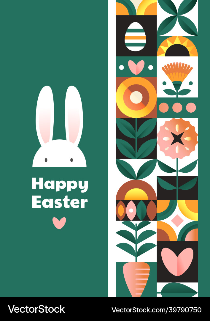 Geometric Easter Card Royalty Free Vector Image