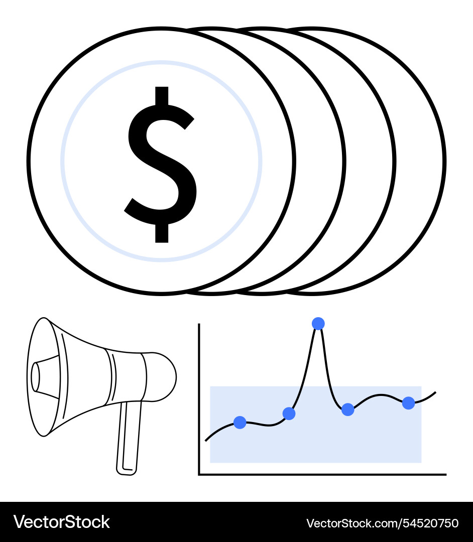 Growing revenue and marketing success using Vector Image