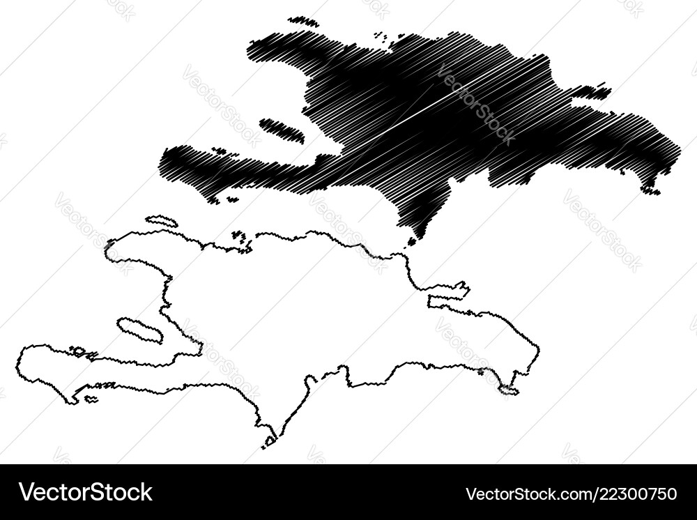 Hispaniola map Royalty Free Vector Image - VectorStock
