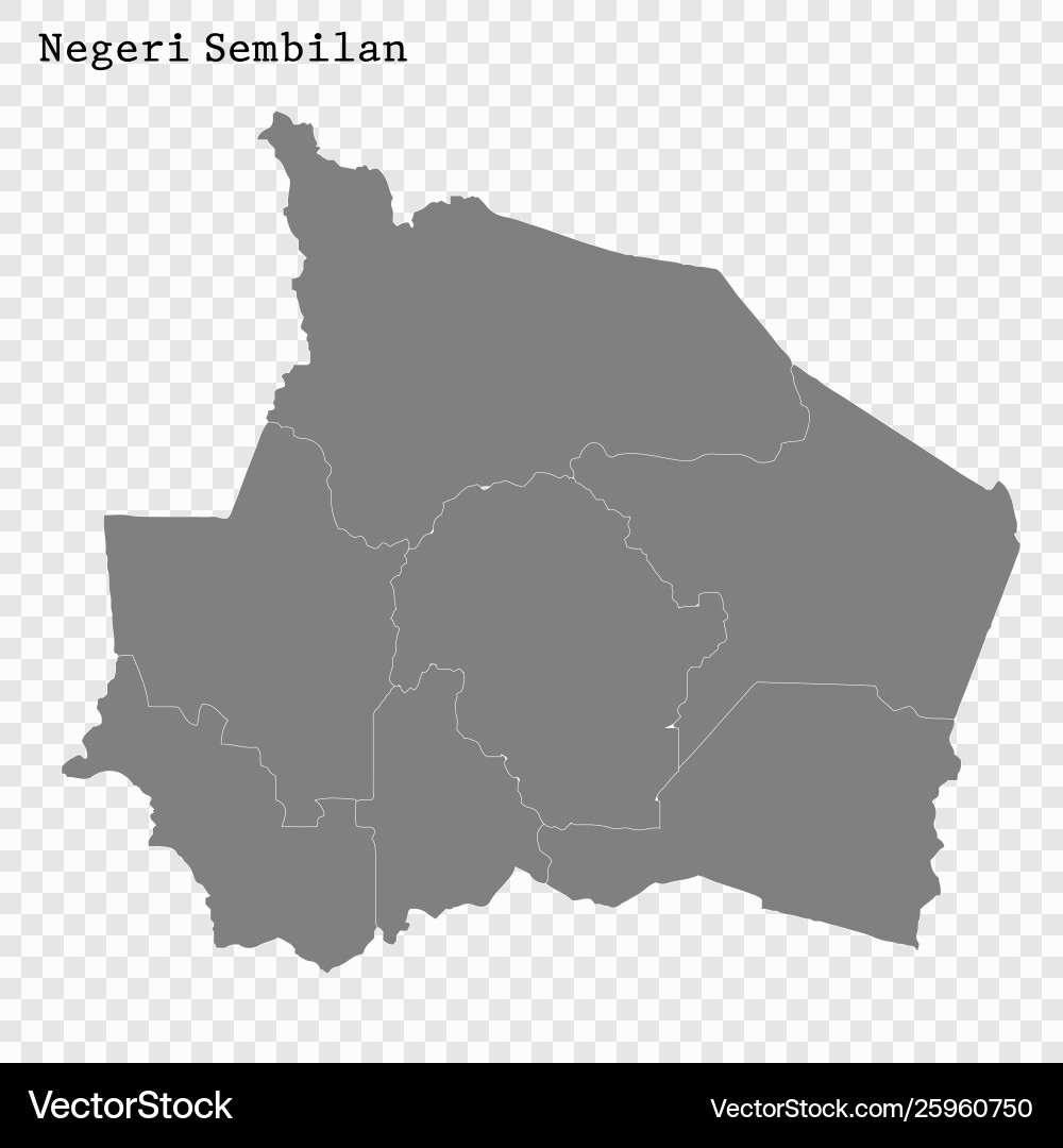 Map of Negeri Sembilan, Malaysia Royalty Free Vector Image