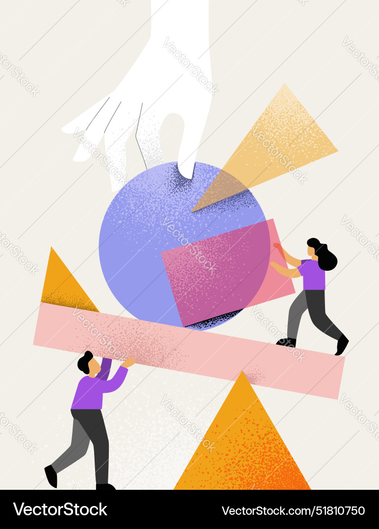 People holding abstract figures persons building Vector Image