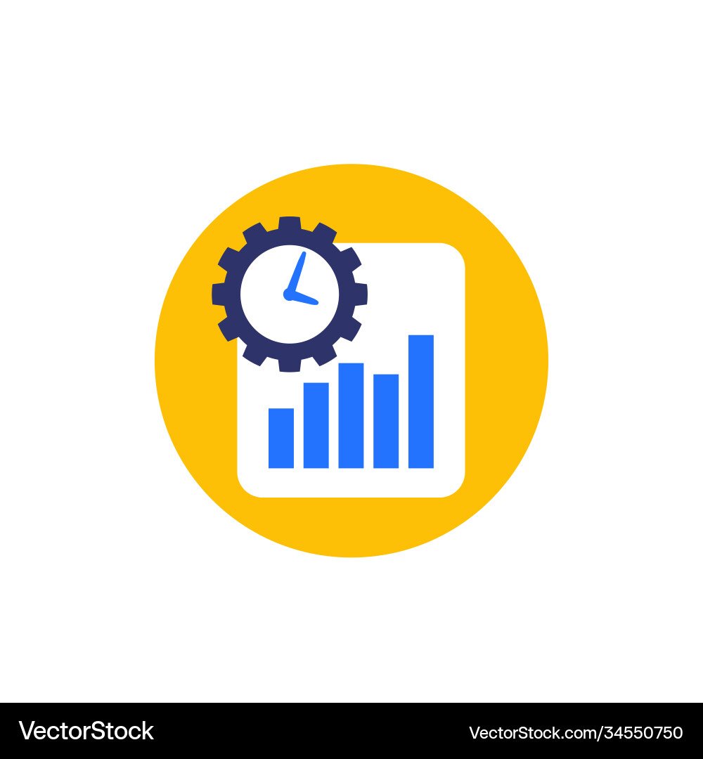 Productivity Growth Icon Set Royalty Free Vector Image