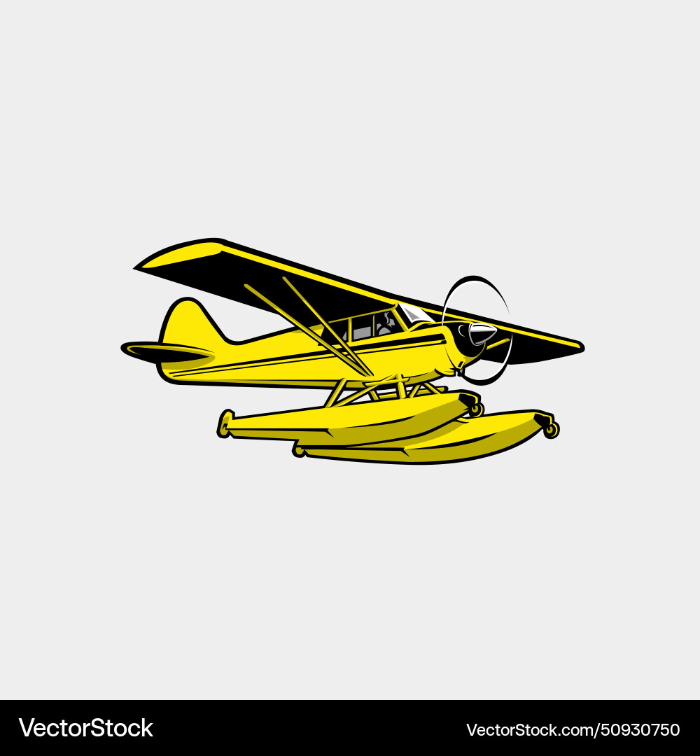 Sea plane isolated small amphibious Royalty Free Vector