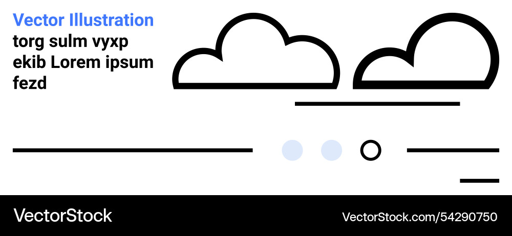 Simplistic cloud with minimalist lines Royalty Free Vector