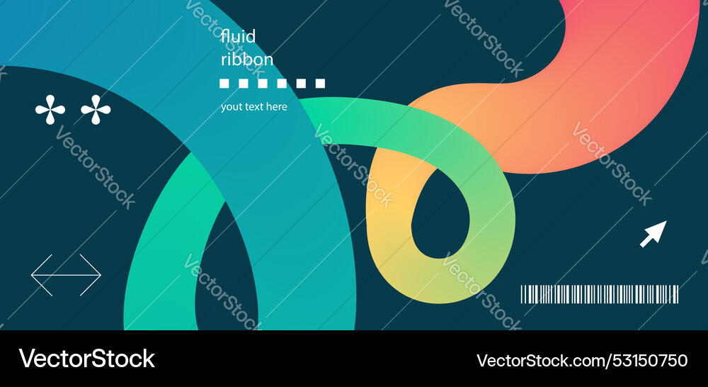 Wavy rainbow fluid ribbon with colorful gradient Vector Image