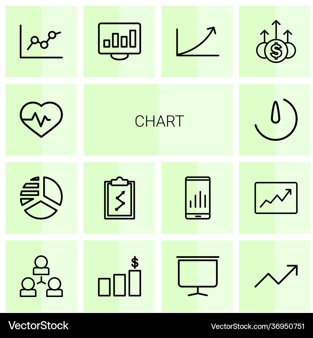 14 chart icons Royalty Free Vector Image - VectorStock