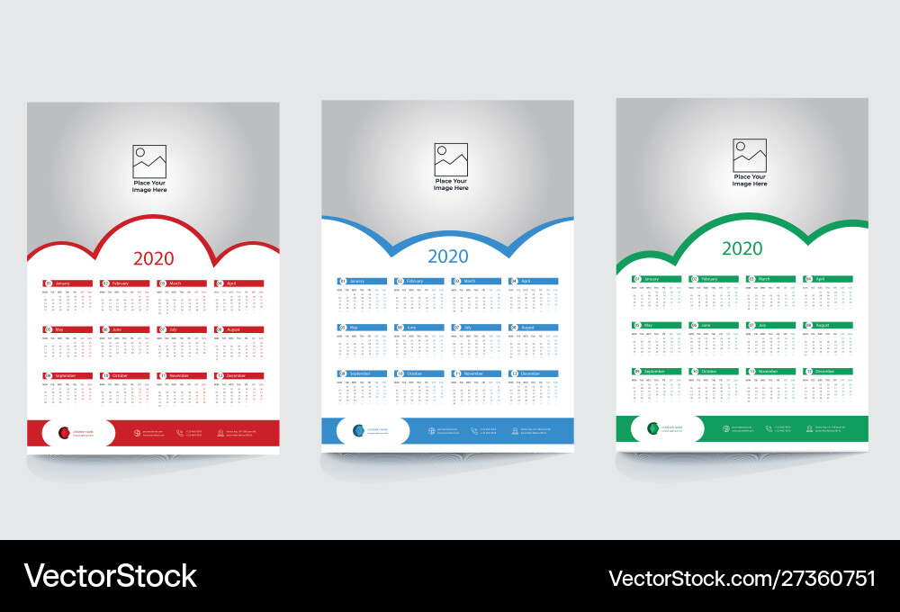 One Page Calendar Template Template Photo Calendar Single Royalty Free
