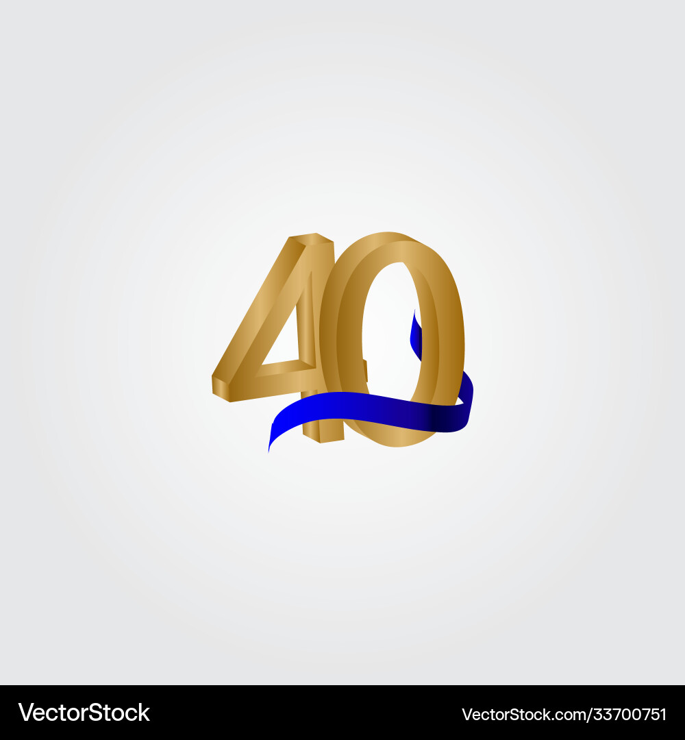 40 years anniversary celebration number gold Vector Image