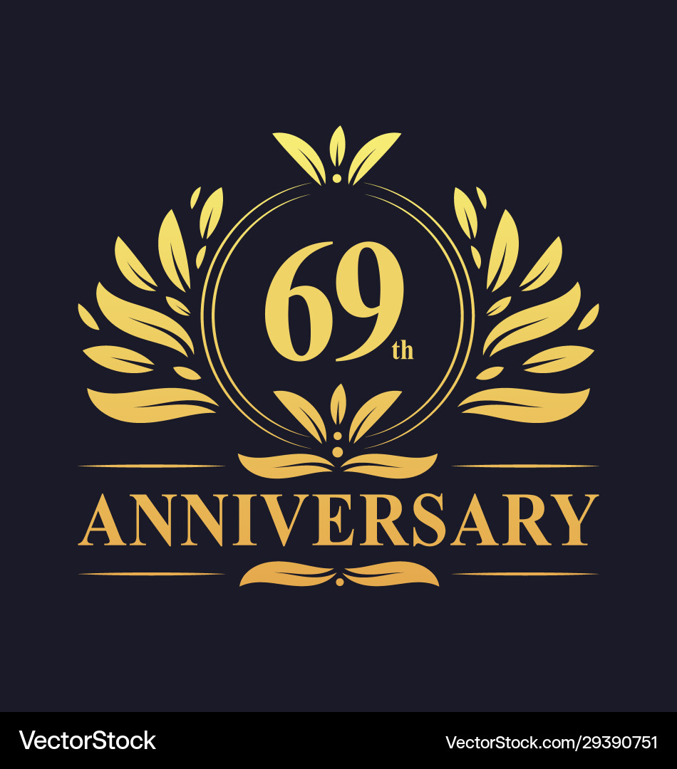 69th anniversary logo 69 years design Royalty Free Vector