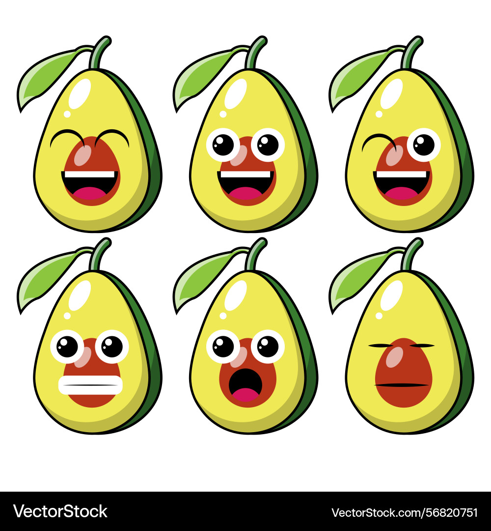 Avocado emoticon Royalty Free Vector Image - VectorStock