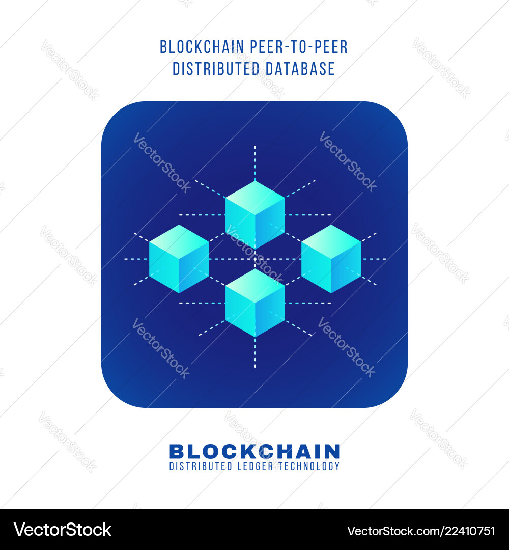 Blockchain distributed ledger technology Vector Image