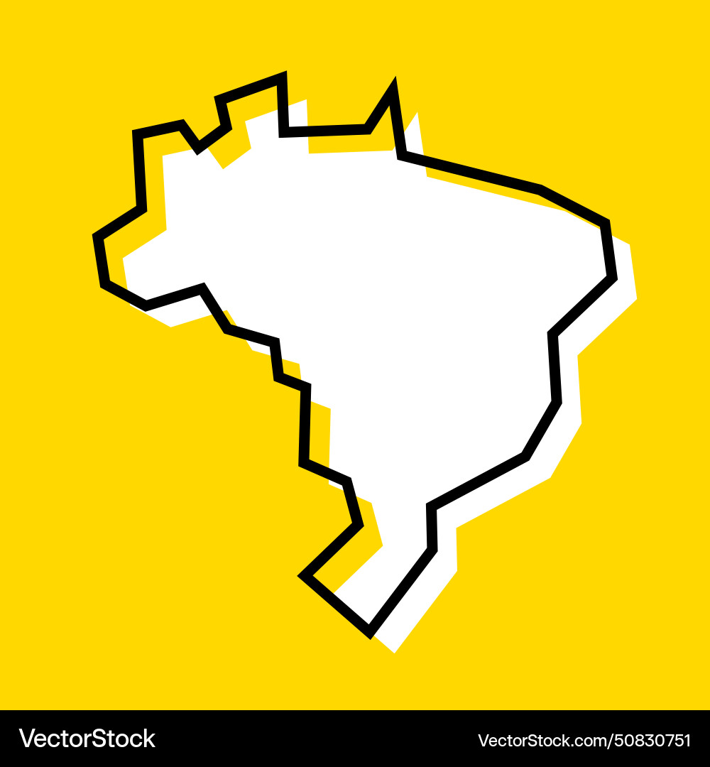 Brazil simplified map Royalty Free Vector Image