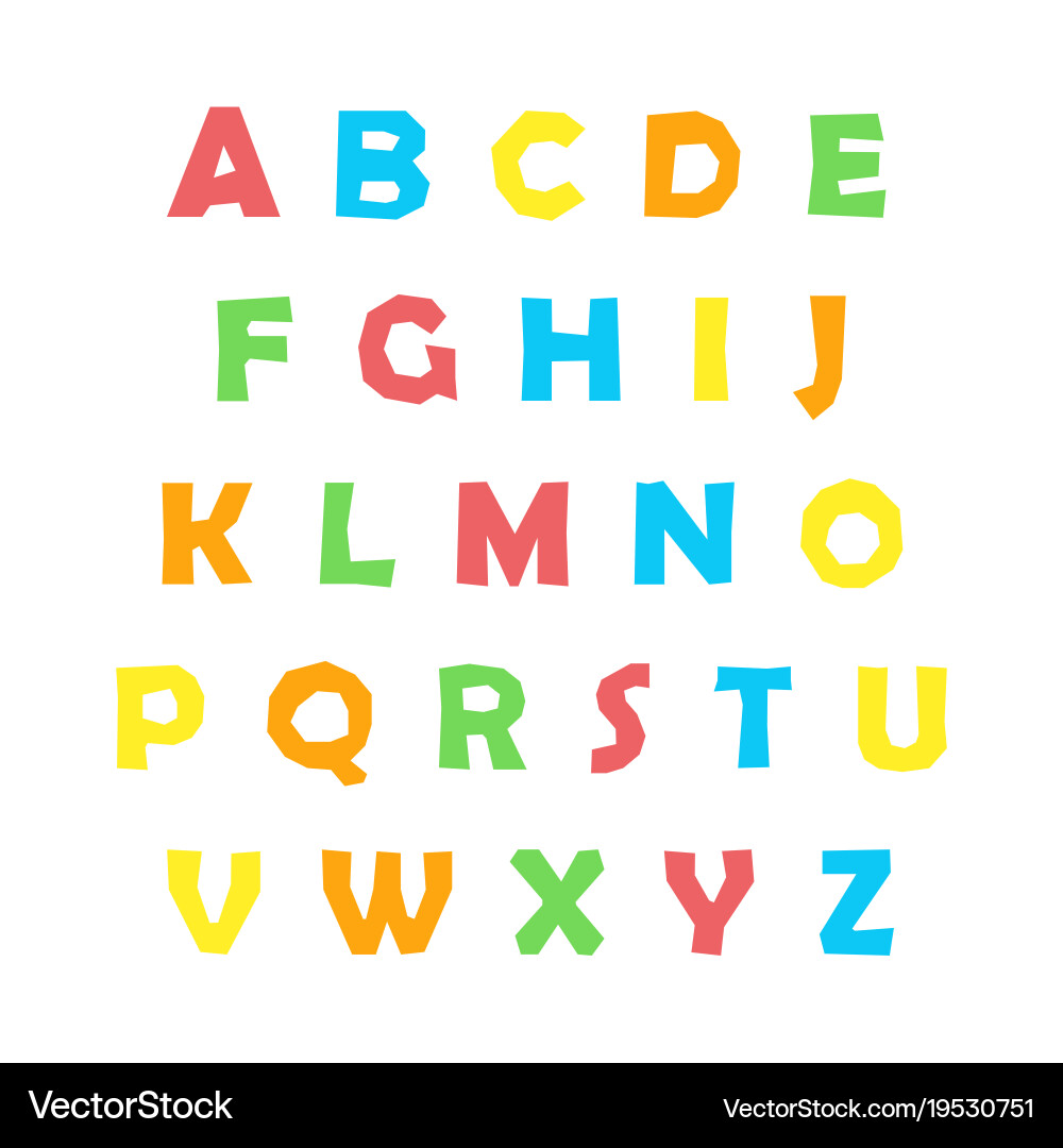 Color english alphabet Royalty Free Vector Image