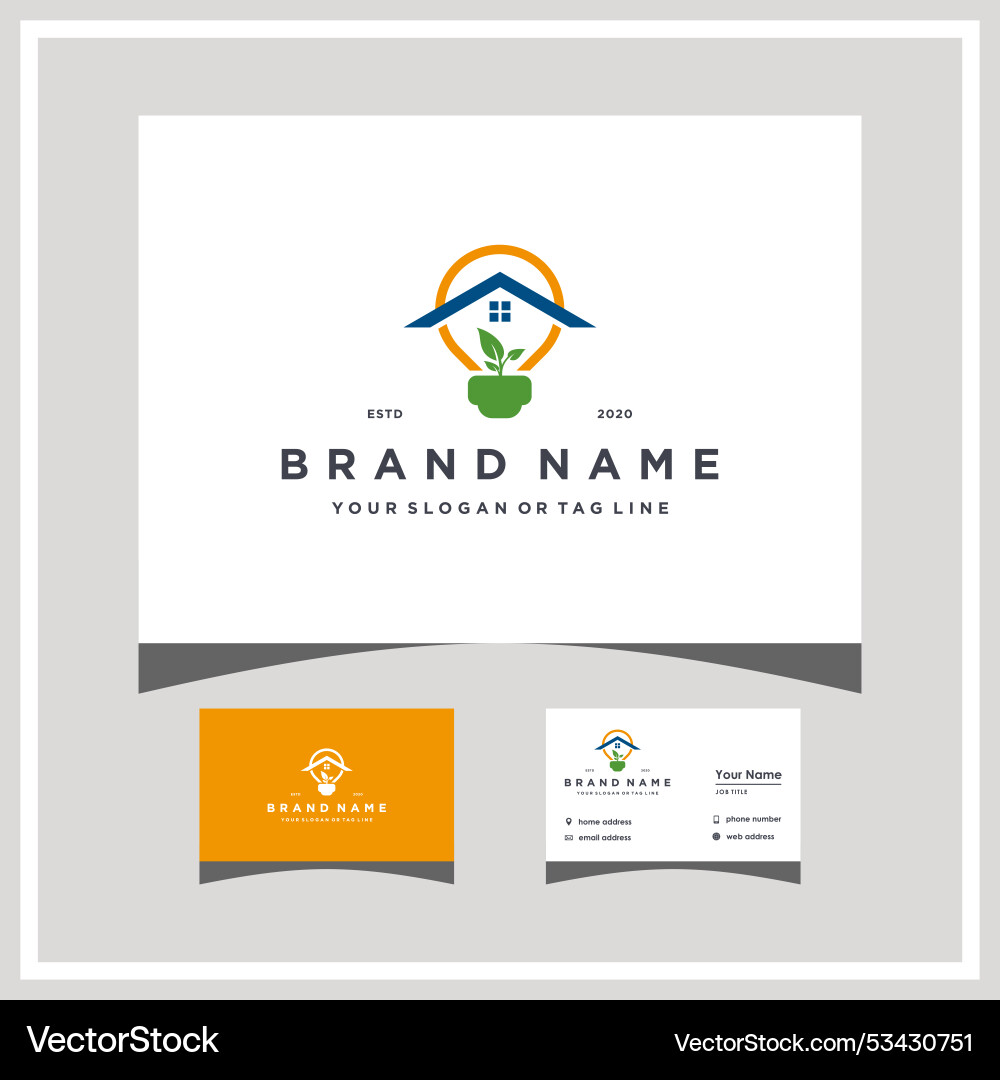 Home electric leaf logo design Royalty Free Vector Image