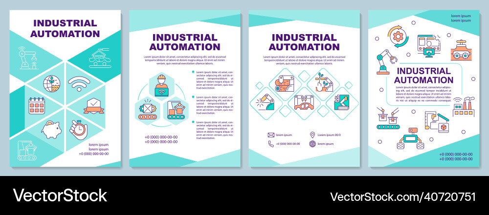 Industrial automation brochure template Royalty Free Vector